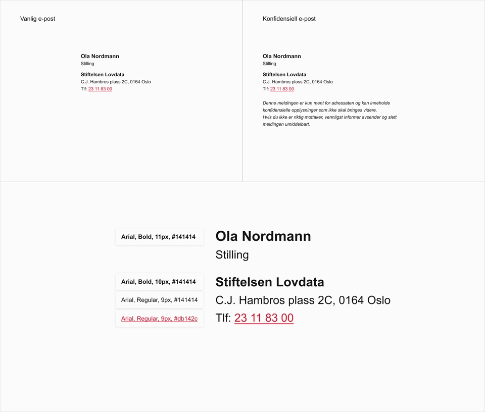 E-post | Lovdata designmanual